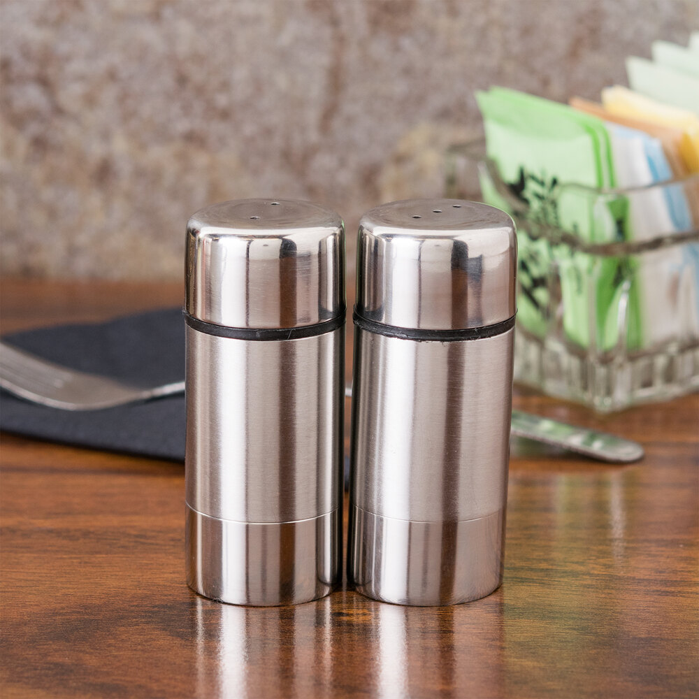 American Metalcraft SP29 .75 oz. Stainless Steel Round Salt and Pepper ...