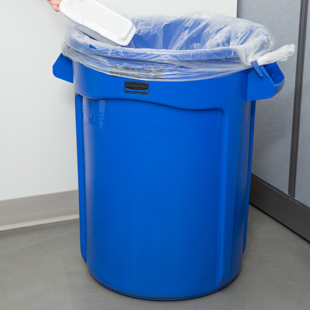 Rubbermaid FG263200BLUE BRUTE 32 Gallon Blue Trash Can