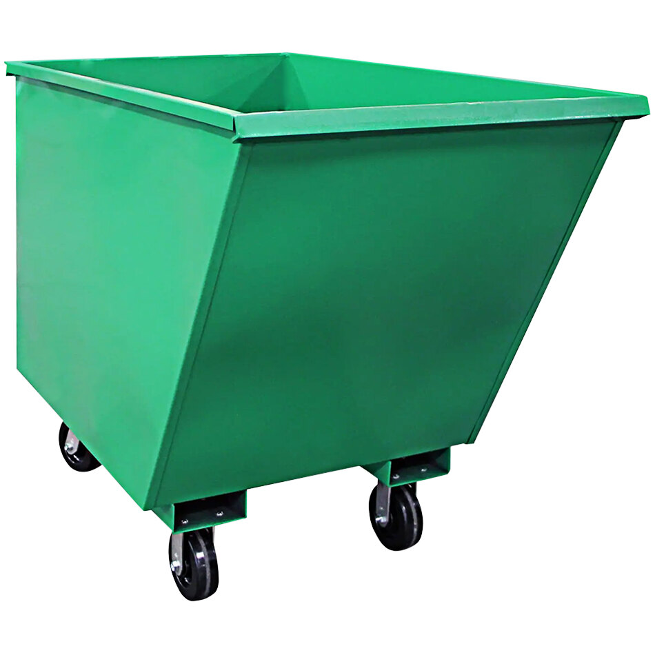 Valley Craft 1 Cubic Yard EZ Dump Auto-Lock Green Steel Mobile Hopper ...