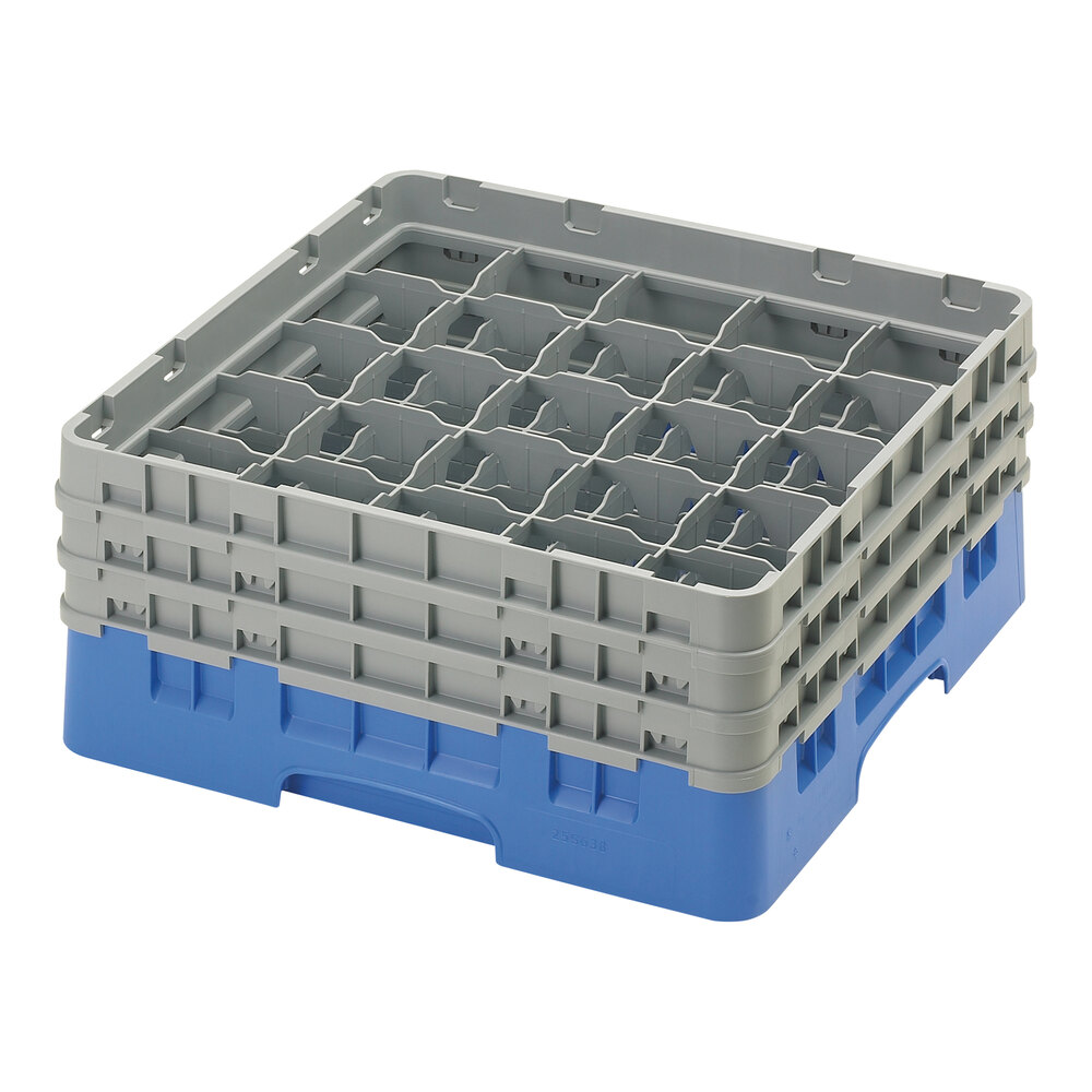 Cambro 25S638168 Camrack 6 7/8" High Customizable Blue 25 Compartment ...