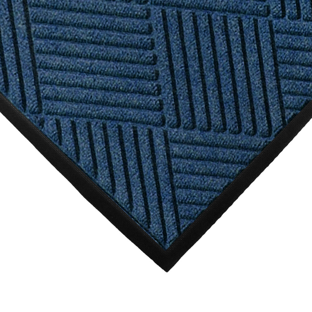 M+A Matting WaterHog Classic Diamond 2' x 3' Navy Mat with Classic ...