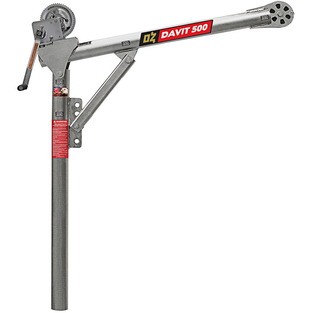 OZ Lifting Products Steel Davit Crane with Manual Winch OZ500DAV - 500 ...