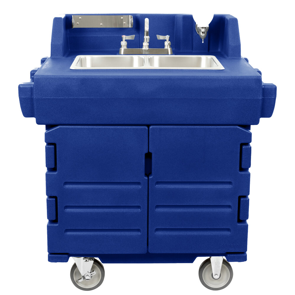 Cambro KSC402186 Navy Blue CamKiosk® Portable Self-Contained Hand Sink ...