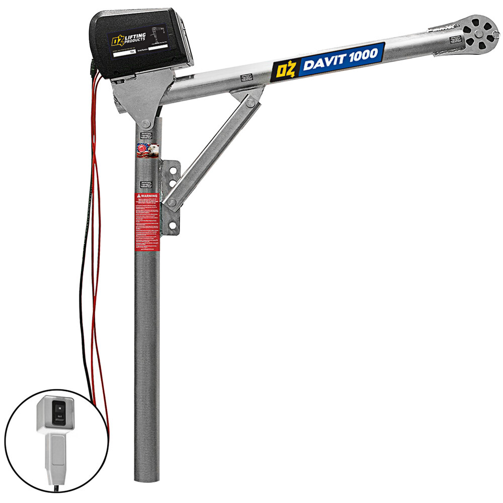 OZ Lifting Products Steel Davit Crane with Manual Winch OZ1000DAV ...