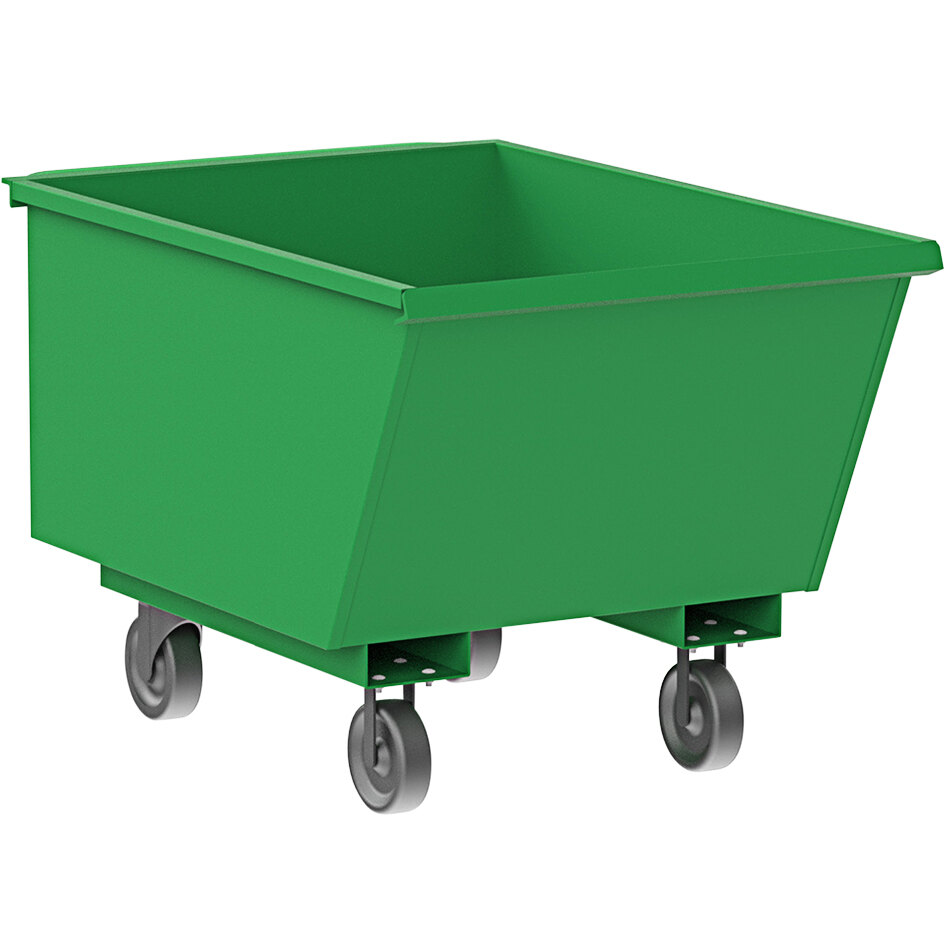 Valley Craft 1/2 Cubic Yard EZ Dump Auto-Lock Green Steel Mobile Hopper ...