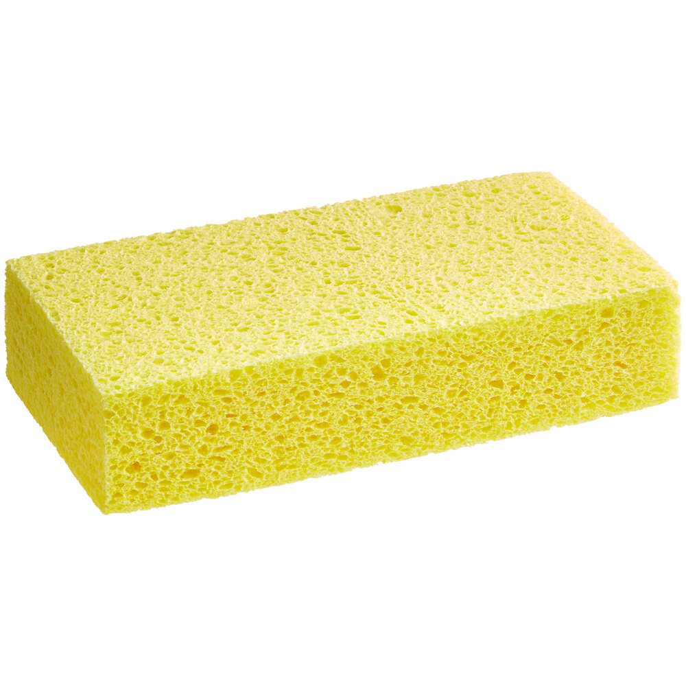Lavex 7 1/2" x 4" x 1 3/4" Large Yellow Cellulose Sponge