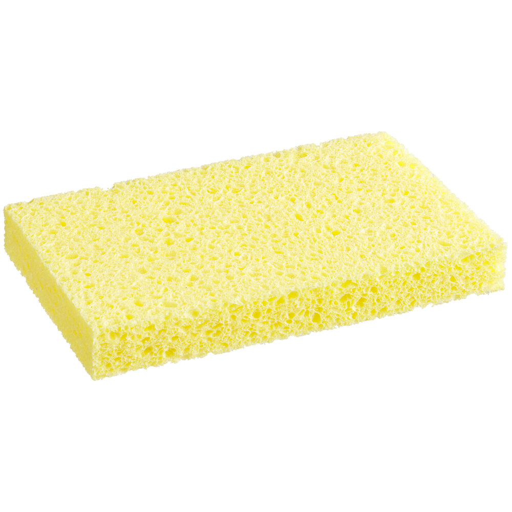 Lavex 6" x 3 1/2" x 3/4" Yellow Cellulose Sponge - 6/Pack