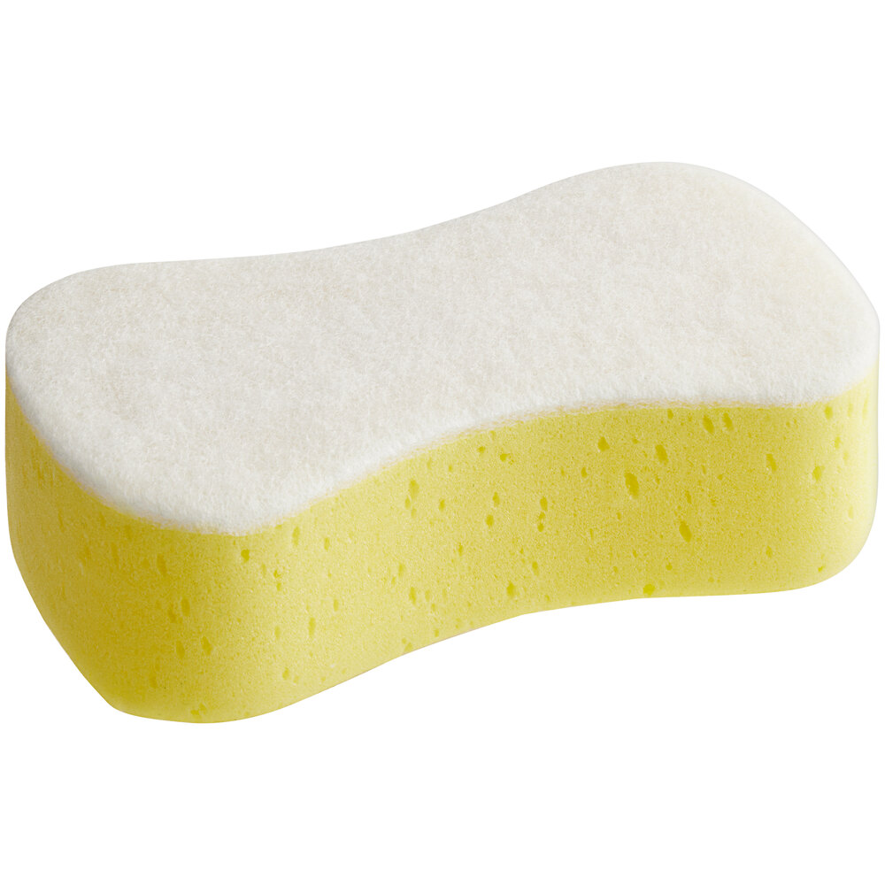 Lavex Janitorial 9 1/2" x 5" x 2 3/4" Jumbo Yellow Sponge / White Light ...