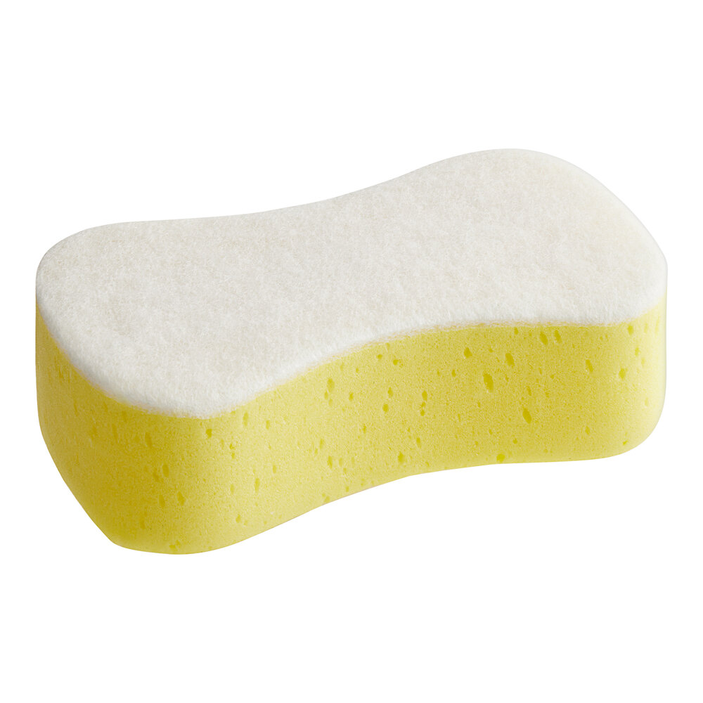 Lavex 9 1/2" x 5" x 2 3/4" Jumbo Yellow Sponge / White Light-Duty ...