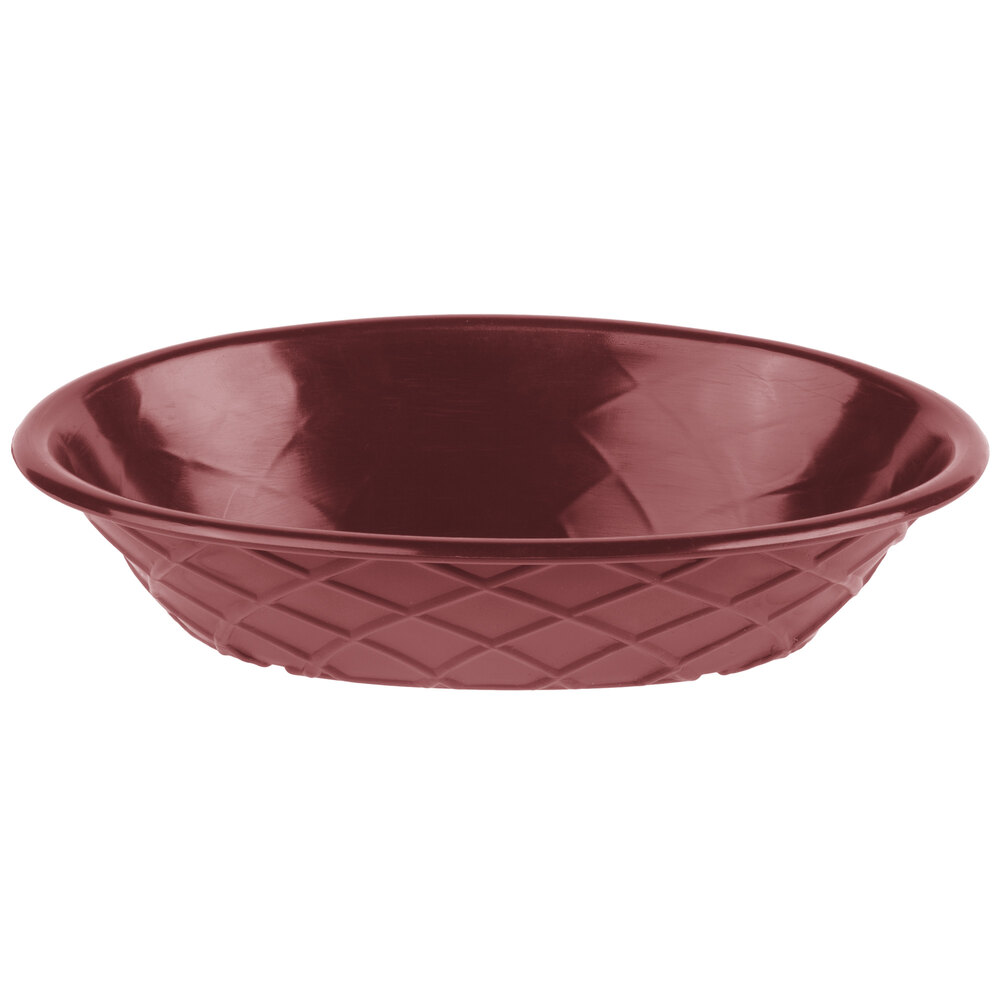 HS Inc. HS1048 9" x 5 1/2" x 2" Raspberry Polyethylene Oval Weave ...