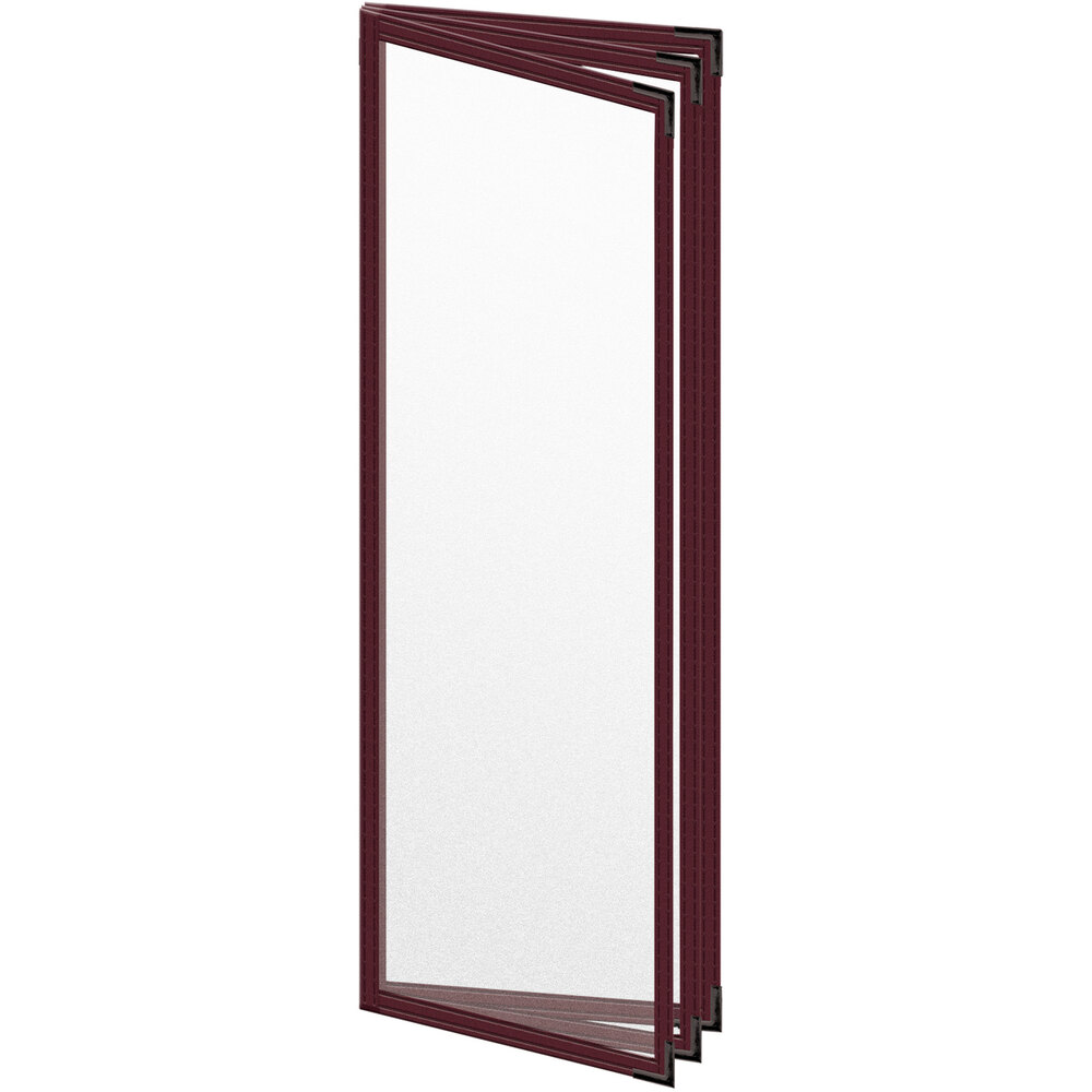 H. Risch, Inc. TETB Deluxe Sewn 4 1/4" x 14" Maroon 6 View Vinyl Menu ...