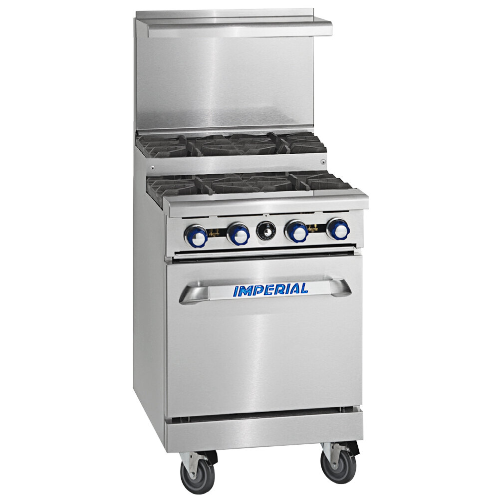 Imperial Range Pro Series IR-4-SU Natural Gas 4 Burner 24" Step-Up ...