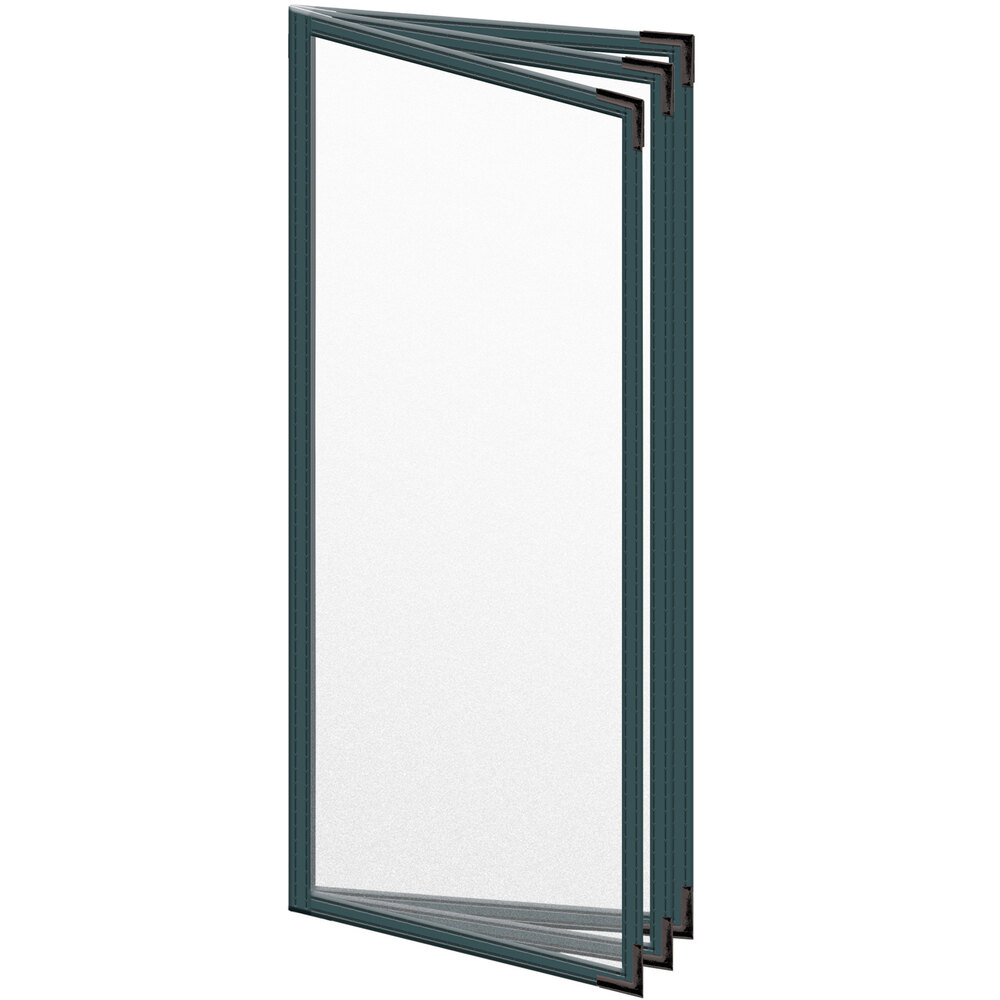 H. Risch, Inc. TETB Deluxe Sewn 4 1/4" x 11" Green 6 View Vinyl Menu ...