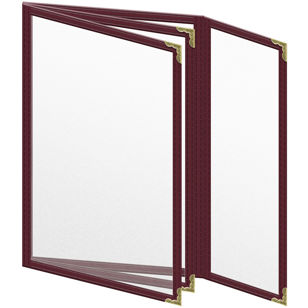 H. Risch, Inc. TETBQ Deluxe Sewn 5 1/2" x 8 1/2" Maroon 8 View Vinyl ...