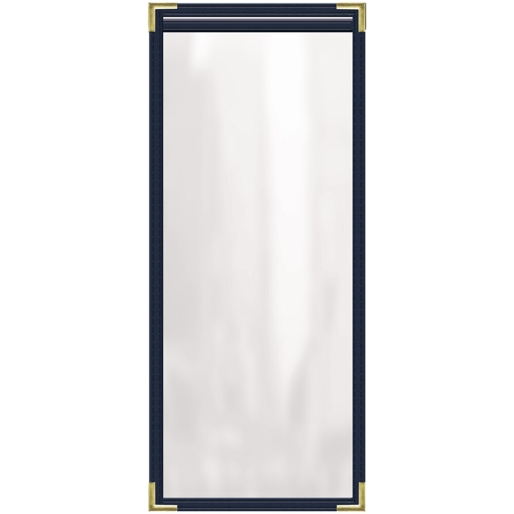 H. Risch, Inc. TES Deluxe Sewn 4 1/4" x 11" Blue 2 View Vinyl Menu ...