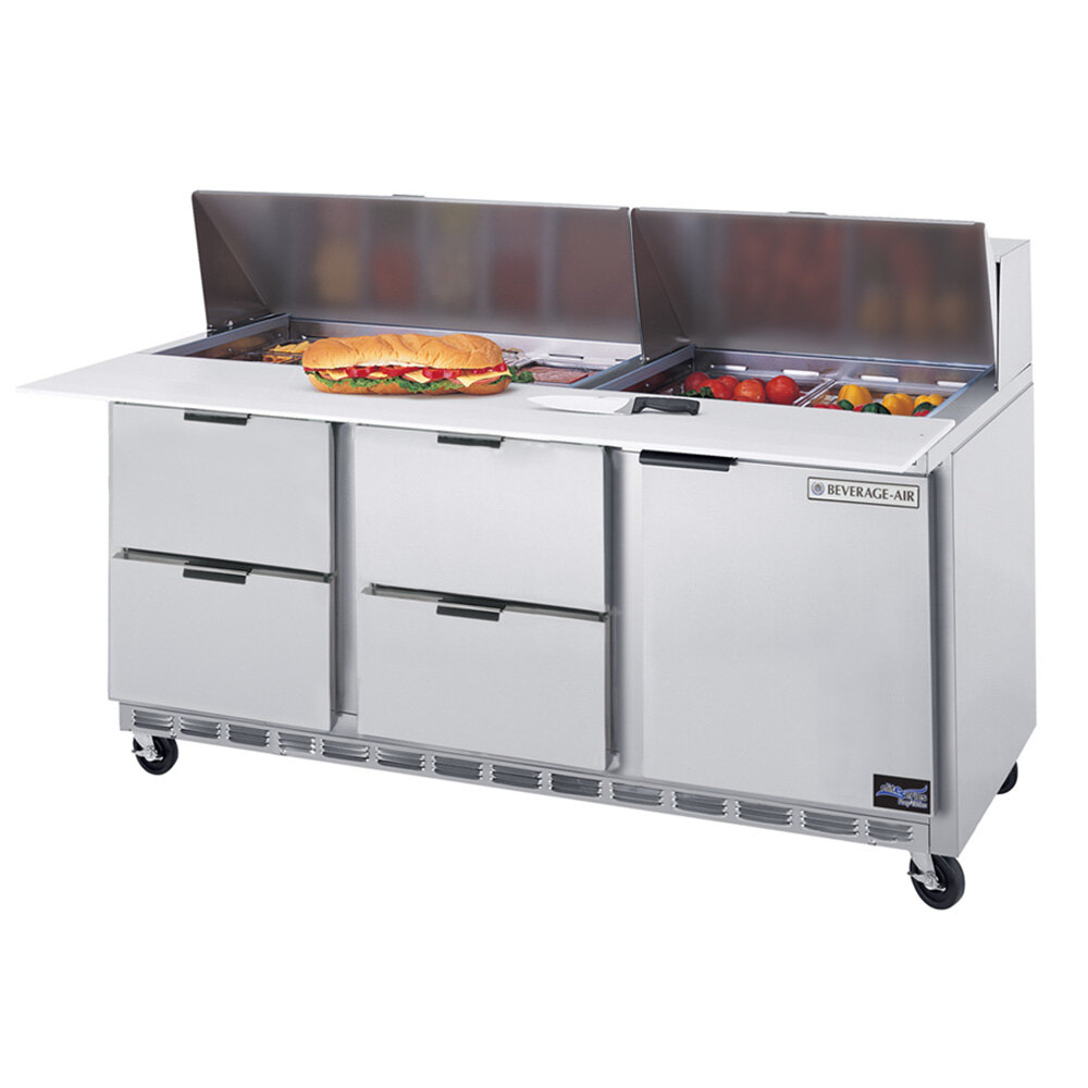 Beverage-Air SPED72HC-12C-4 72" 1 Door 4 Drawer Cutting Top ...