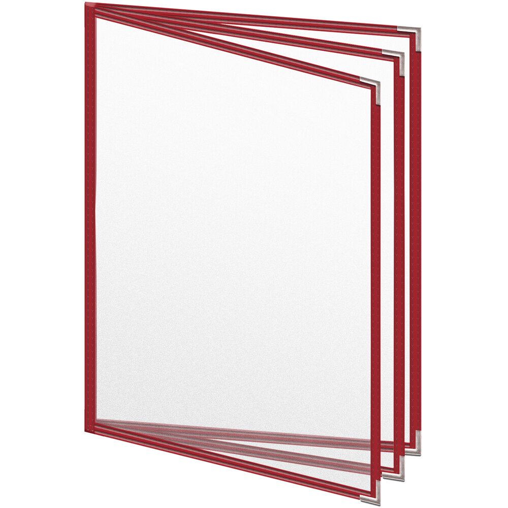 H. Risch, Inc. TETB Deluxe Sewn 8 1/2" x 11" Red 6 View Vinyl Menu ...