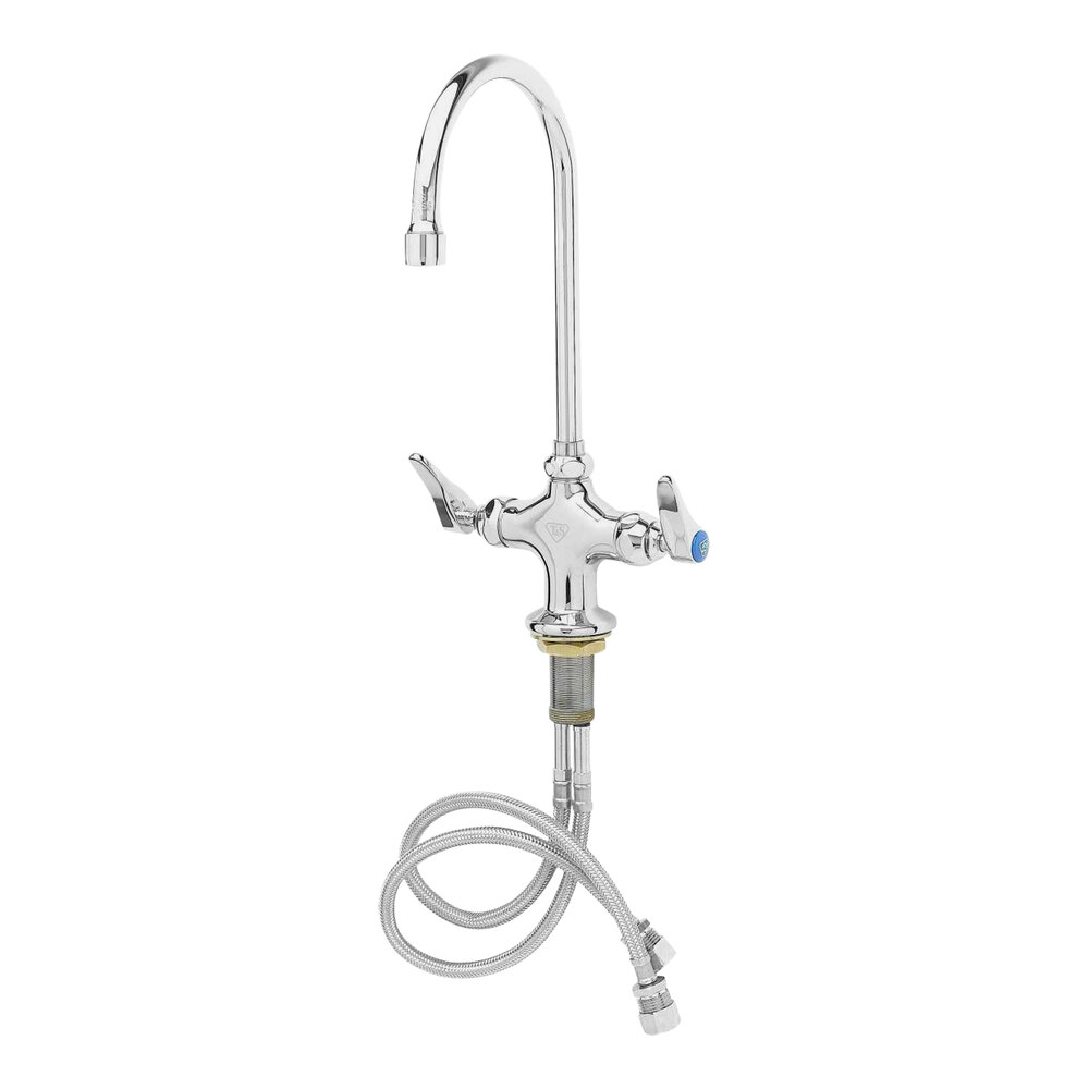 T&S B-0300 Deck Mounted Single Hole Pantry Faucet with Flex Inlets, 5 1 ...