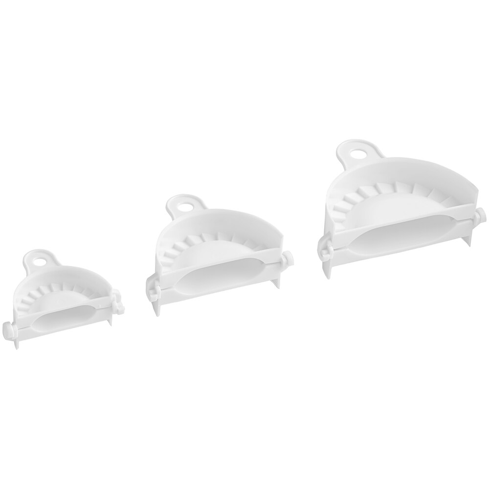 Choice 3-Piece Plastic Dumpling Maker / Pierogi Press Set