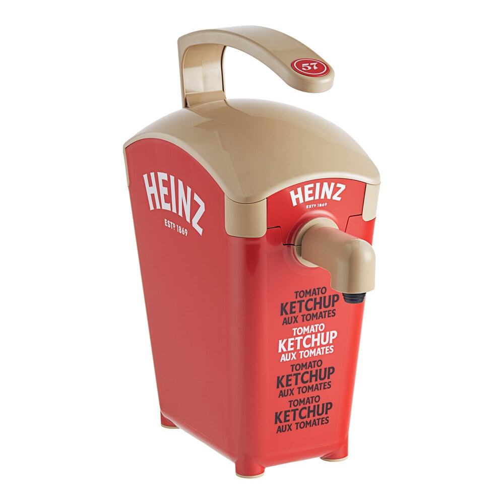 Heinz Keystone 1.5 Gallon Red Plastic Countertop Ketchup Pump Dispenser