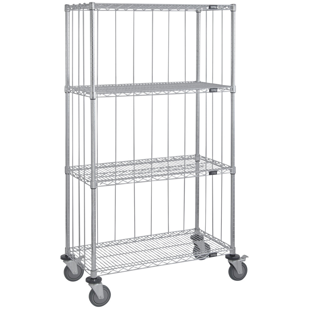 Quantum 18" x 60" x 69" Mobile Enclosure Cart with 4 Wire Shelves ...