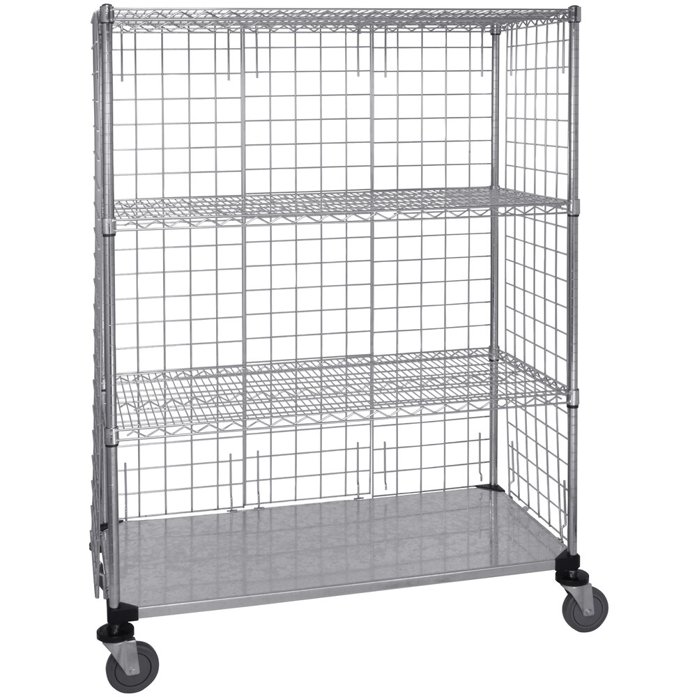 Quantum 24" x 36" x 69" Mobile Enclosure Cart with 3 Wire Shelves and 1 ...