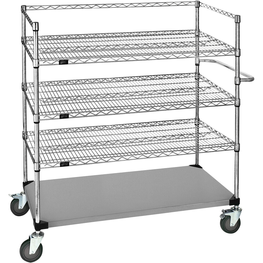 Quantum 24" x 36" x 80" Stainless Steel Medical Cart with 3 Wire ...