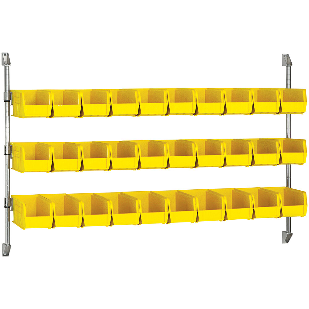 Quantum 34" x 60" Wall Mount Cantilever with 30 Yellow Divider Bins CAN ...
