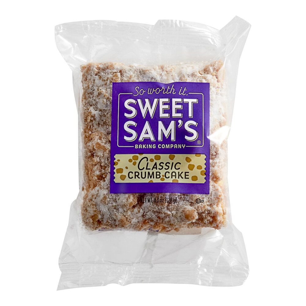 Sweet Sam's Individually Wrapped Classic Crumb Cake - 12/Case
