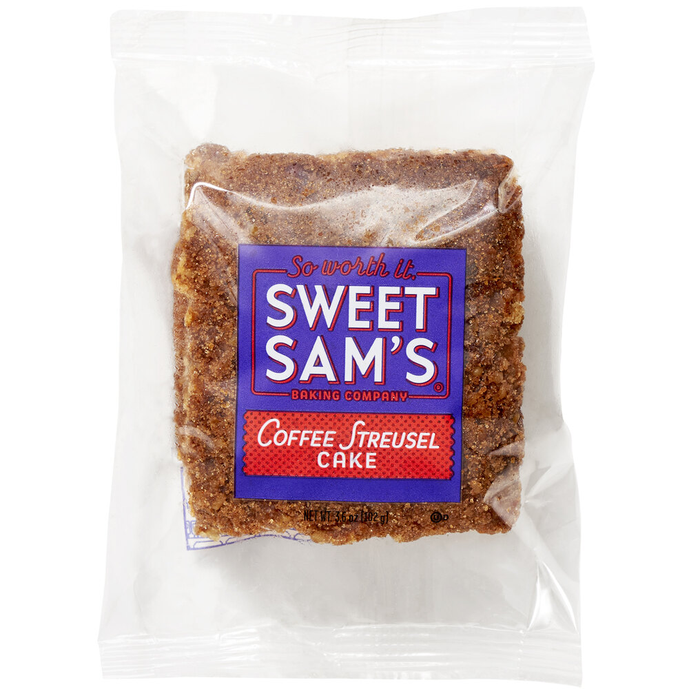 Sweet Sam's Individually Wrapped Streusel Coffee Cake - 12/Case