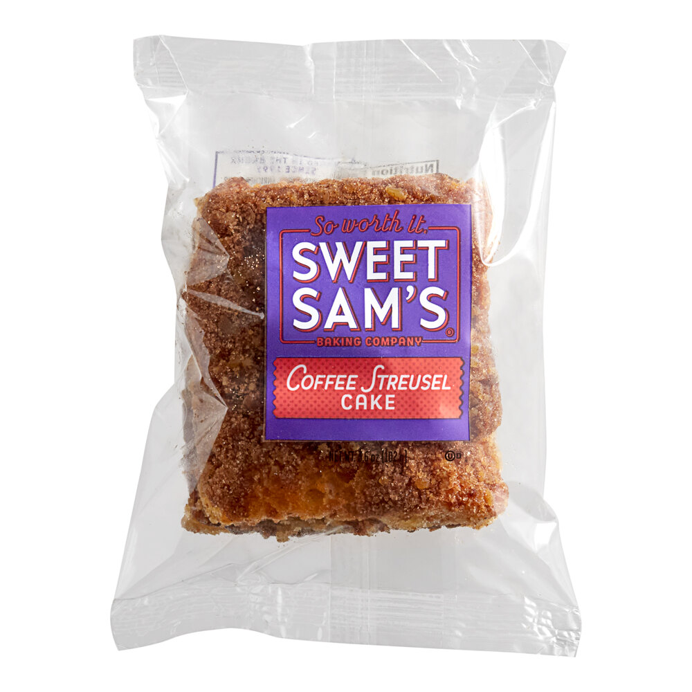 Sweet Sam's Individually Wrapped Streusel Coffee Cake - 12/Case