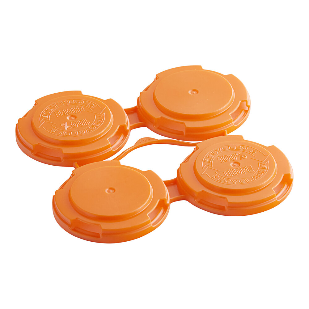 PakTech Tropical Orange Plastic 4-Pack Can Carrier - 788/Case