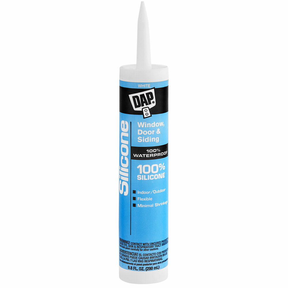 DAP 9.8 oz. White Window, Door, and Siding 100% Silicone Rubber Sealant ...