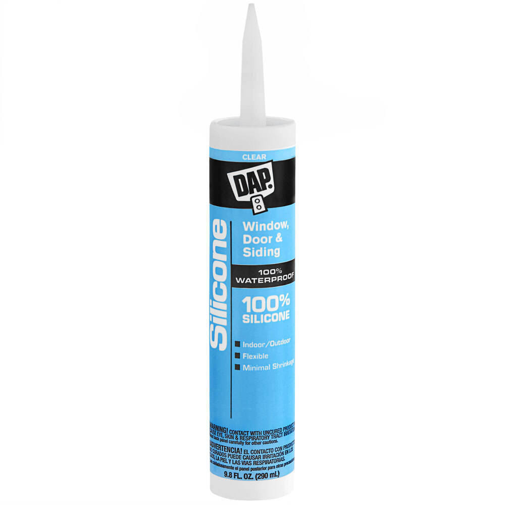DAP 9.8 oz. Clear Window, Door, and Siding 100% Silicone Rubber Sealant ...