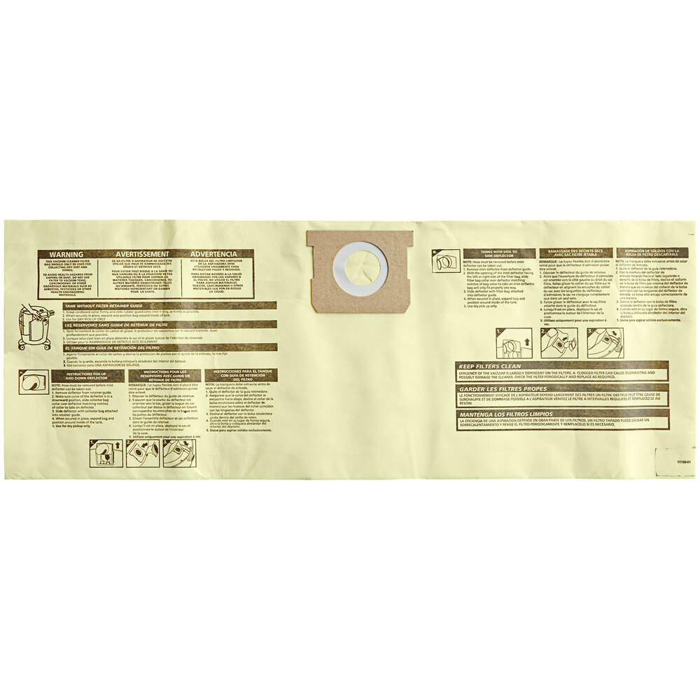 Shop-Vac 9067333 15 - 22 Gallon High-Efficiency Dry Collection Bags - 2 ...