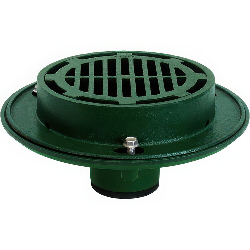 Josam 32102-Z 9" Round Cast Iron Floor Drain with Cast Iron Grate and 2 ...
