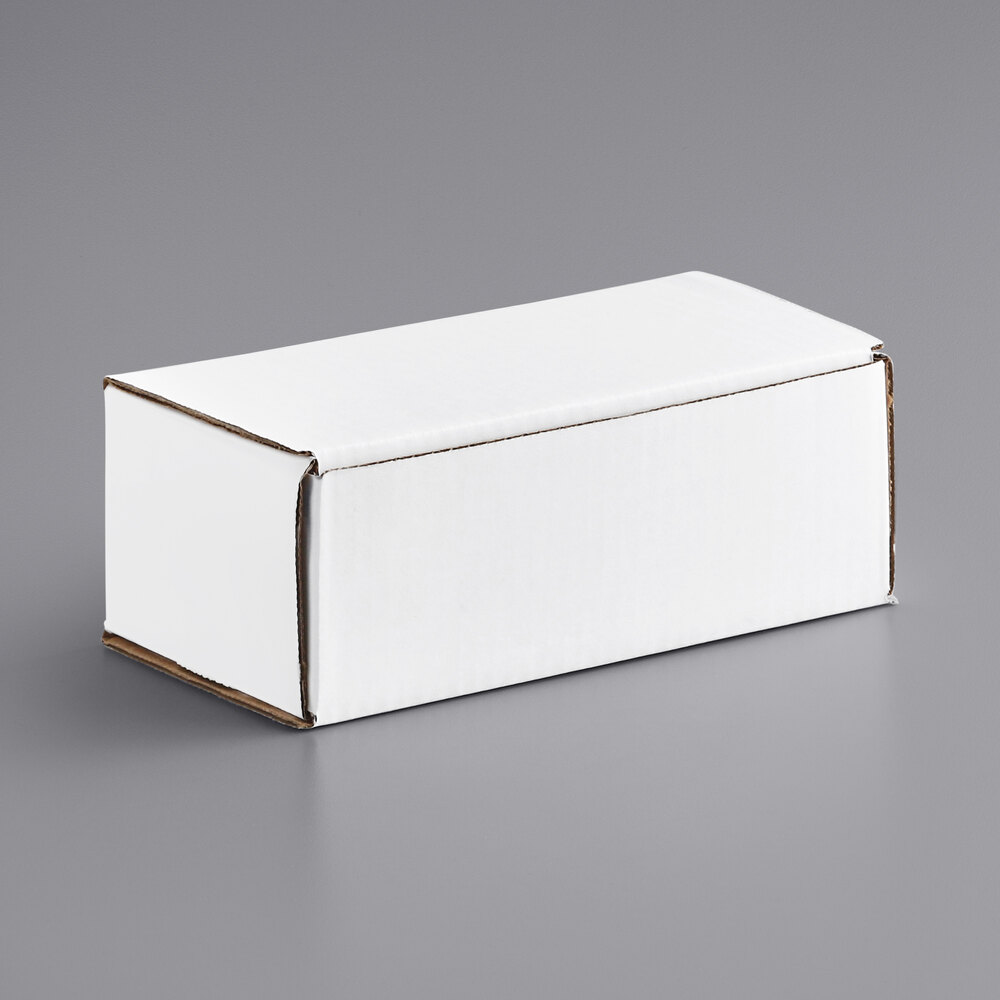 Lavex 8" x 6" x 4" White Tuck Top Corrugated Mailer - 50/Case