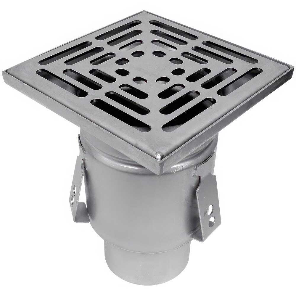 Josam 41442 8" Square Stainless Steel Floor Drain with Stainless Steel ...