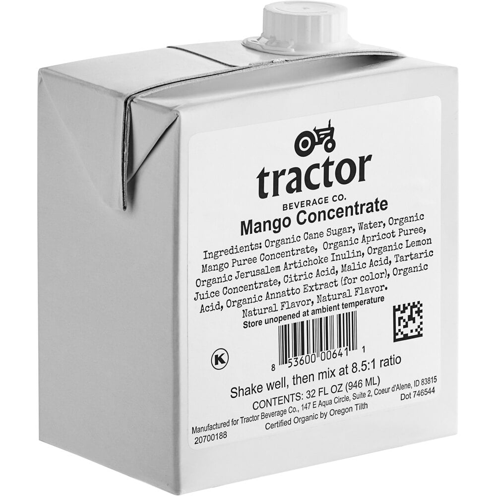 Tractor Beverage Co. Organic Mango Beverage 8.5:1 Concentrate 32 fl. oz ...