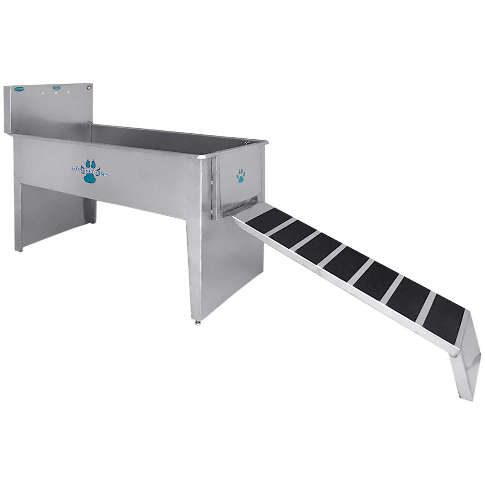 Groomer's Best GB48INT-R 48" Stainless Steel In-Line Bathing Tub with ...