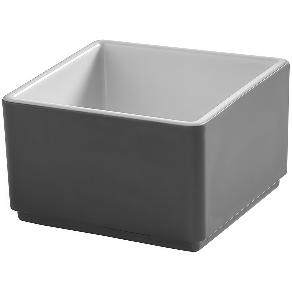 American Metalcraft Unity 10 oz. Square Melamine Graphite Bowl