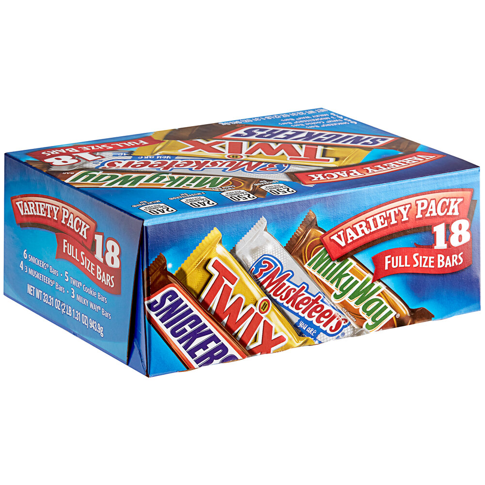 Mars Full Size Candy Bar Variety Pack - 180/Case