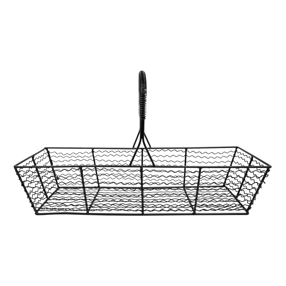 Spring USA Industrial 18" x 6 3/4" x 10 3/4" Matte Black Wire Basket ...