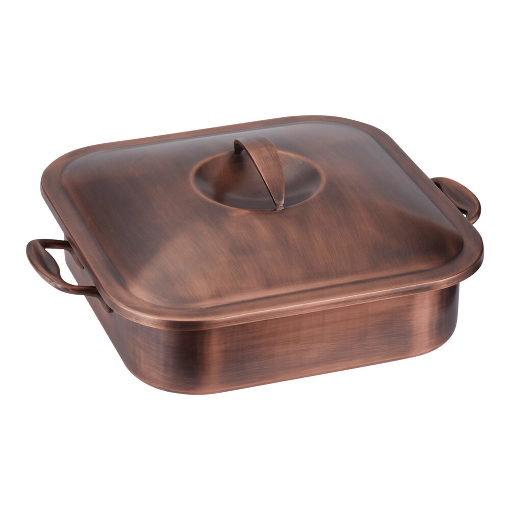 Spring USA Servella 4 Qt. Square Copper Chafer with Stainless Steel ...