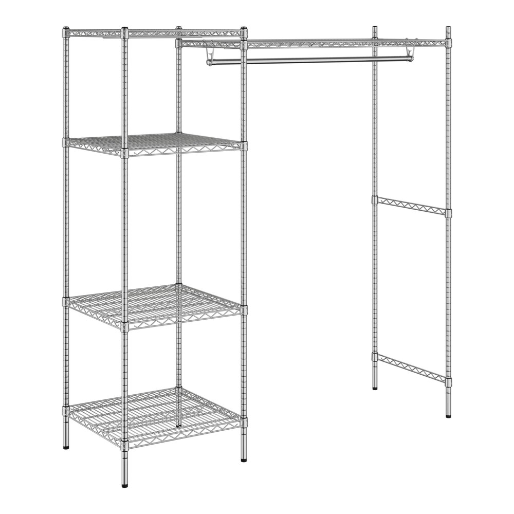 Regency 24" x 72" x 74" NSF Chrome Single Garment Rack Kit