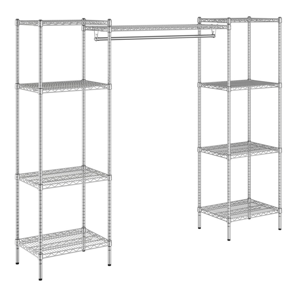 Regency 18" x 96" x 74" NSF Chrome Double Garment Rack Kit