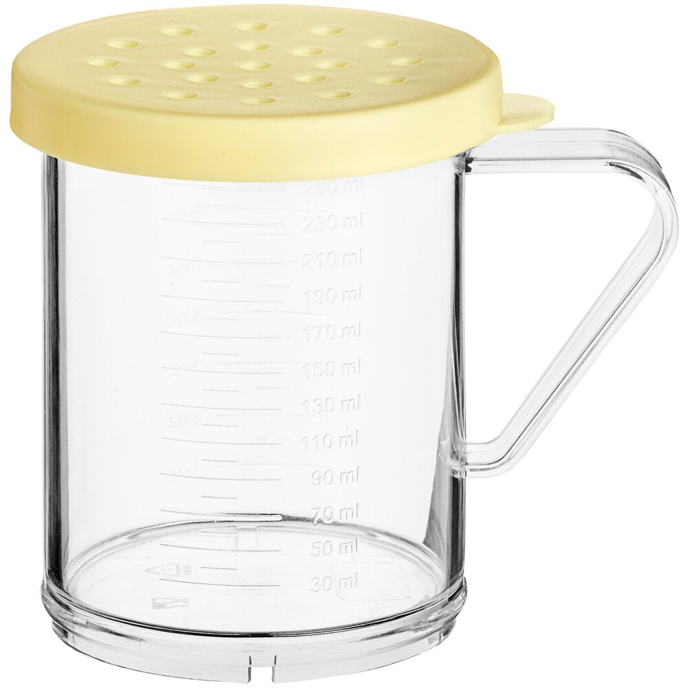 Choice 10 oz. Polycarbonate Shaker with Yellow Lid for Coarsely Ground ...