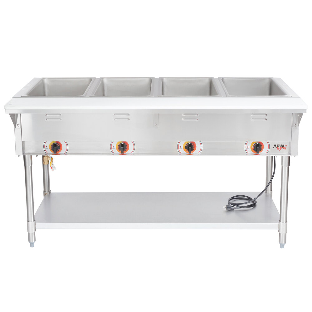 APW Wyott SST4 Stationary Steam Table - Four Pan - Sealed Well, 208V