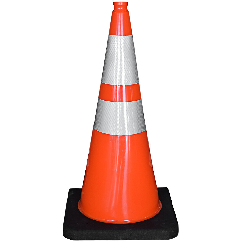Cortina DW Series Slim Line 28" Orange Traffic Cone with 10 lb. Base ...