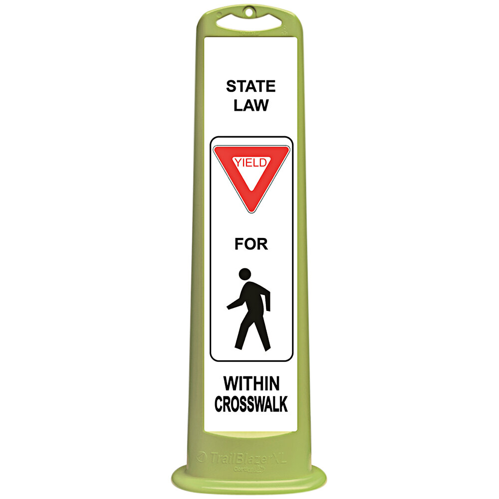 Cortina Trailblazer XL 45" Lime "State Law Yield For Pedestrian ...